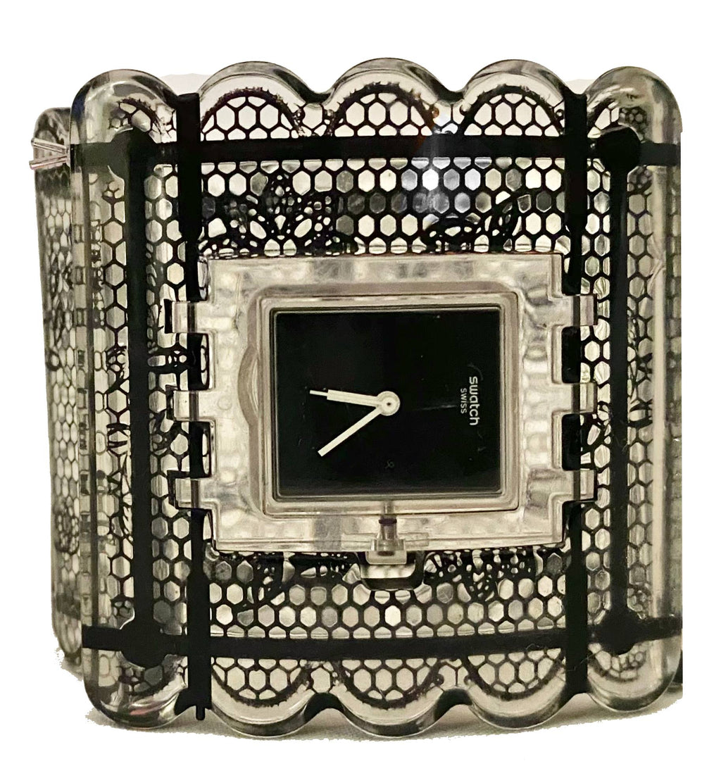 2013 SWATCH Night Lace Pull Crown Bangle Watch